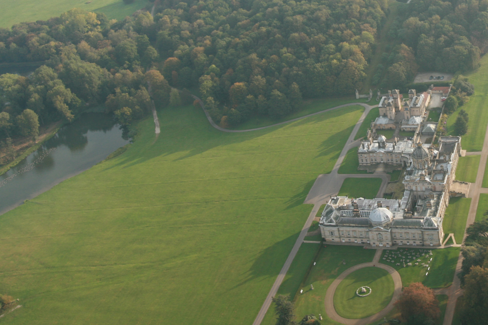 Aerial view of Castle Howard on York hot air balloon flights